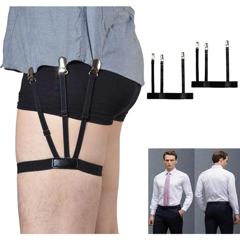 1 Pair Men Shirt Stays Belt Keep Shirt Tucked Leg Thigh Suspender ...