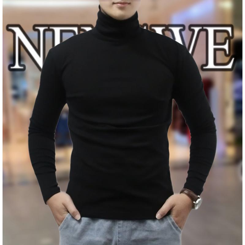Kemeja Lapisan Asas Turtleneck, Kemeja-T Lengan Panjang Musi - TikTok ...