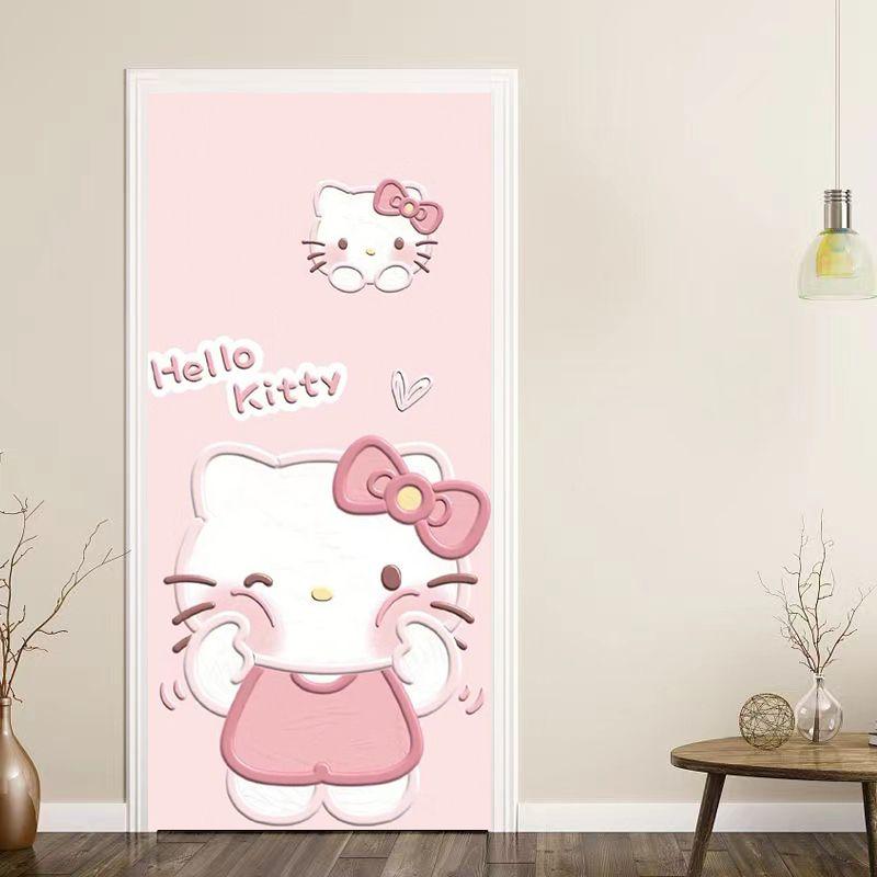 Pelekat Pintu, Pelekat Dinding, Reka Bentuk Kucing Hello Kitty ...