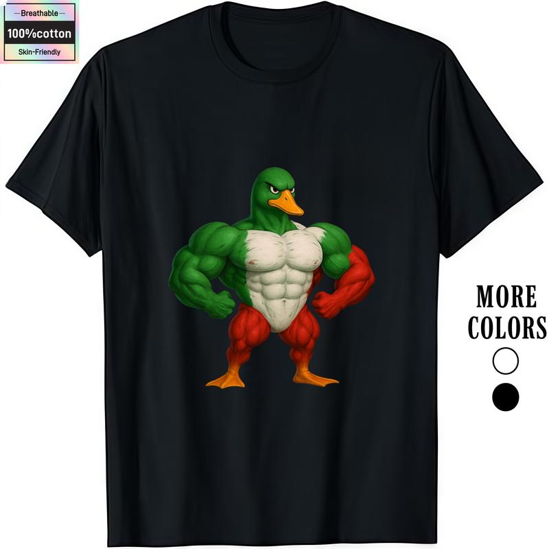 HAGBDH Fashion Designer T-Shirts - Cotton Graphic Tees with Muscle Duck ...