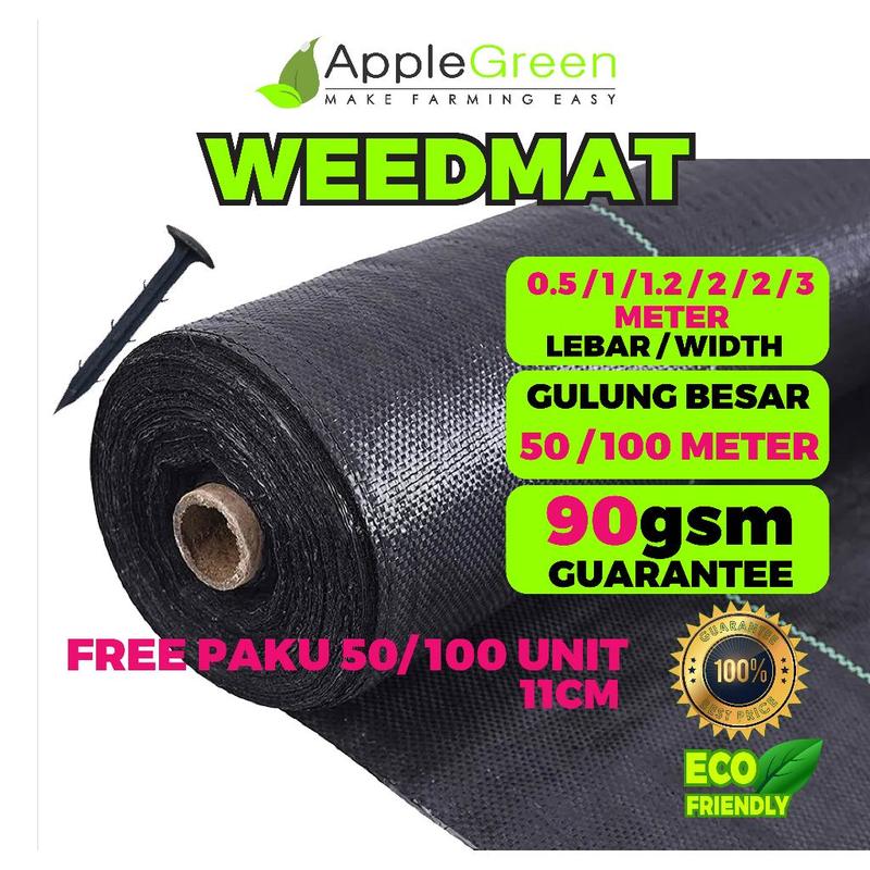 [ROLL]0.5/1/1.2/2/3 Meter 90gsm AppleGreen Garden Weedmat Weed - TikTok Shop Malaysia