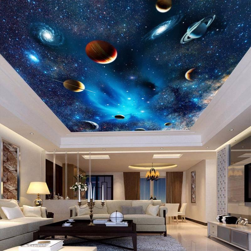 Mural Kertas Dinding, Reka Bentuk Planet Angkasa Tersuai, Sesuai untuk ...