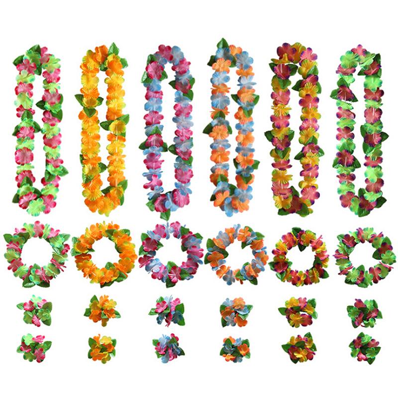 Set kalung bunga leis Hawaii, 4 helai / set, kalungan bunga, - TikTok ...