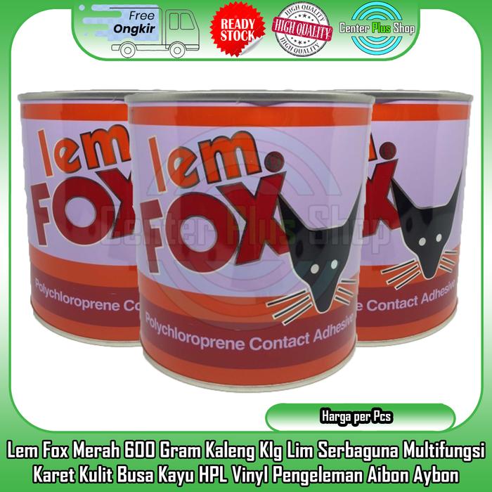 Jual Lem Fox Merah kaleng 600 gram gr grm g kalengan elem aibon ibon ...