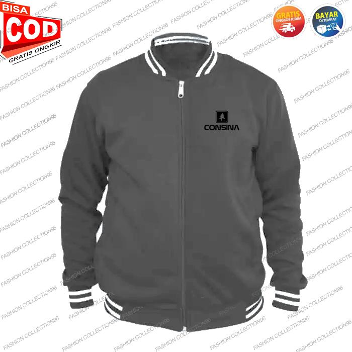 Jual jaket varsity cons varsity cons logo text hitam jaket sweater ...