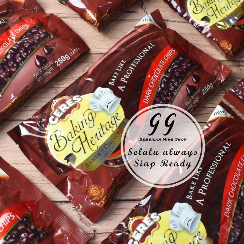 CERES BAKING HERITAGE DARK Chocolate CHIPS 250 GRAM Cokelat Chip Hitam ...