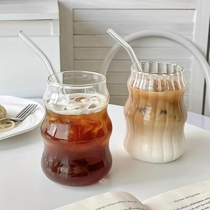 Clear Glass Coffee Cups, 2pcs/4pcs/1 Set/2 Sets 18oz Irregular Cloud ...
