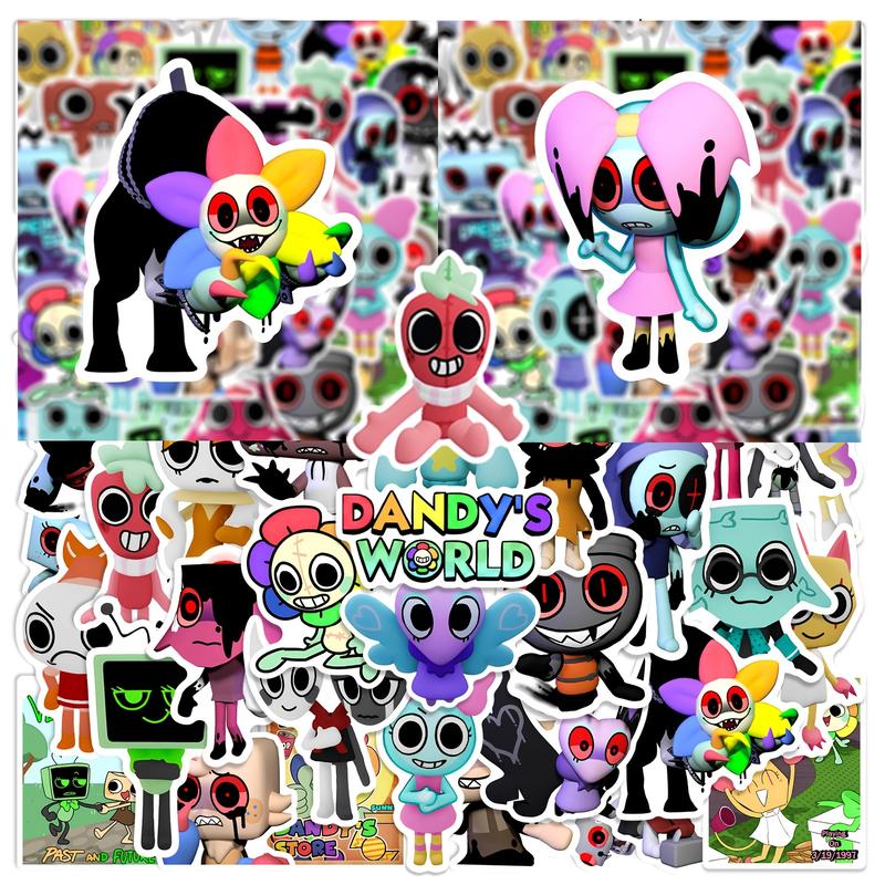 Dandy'S World 50-Pack Cute Cartoon Stickers Pack PVC Materia - TikTok Shop