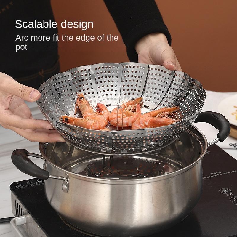 Stainless Steel Expandable Steaming Rack – Foldable Multi-Functional ...