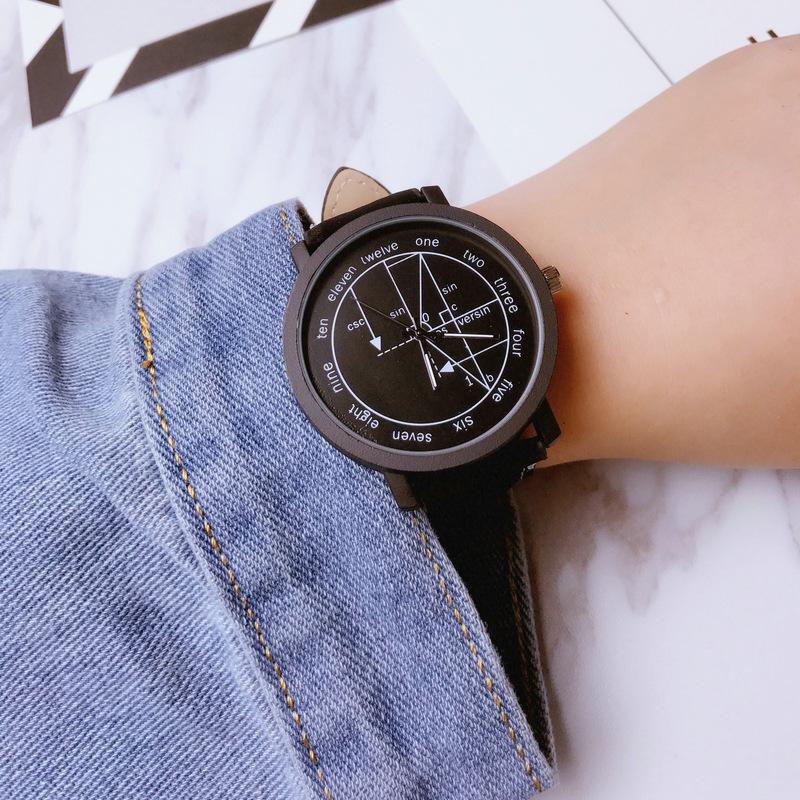 Jam tangan kulit kuarza untuk lelaki dan wanita, jam tangan fesyen ...