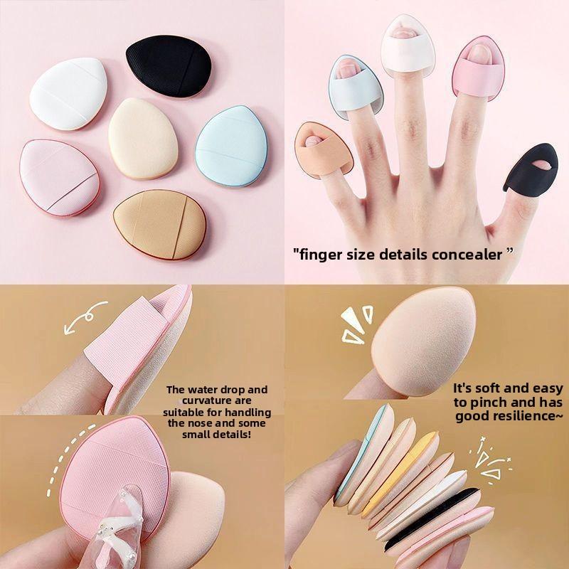 Mini Pinky Cushion Puff Makeup Sponge Finger Dry and Wet Dual-use ...