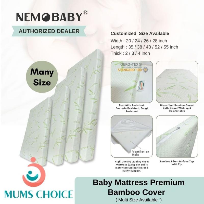 Nemobaby High Density Anti-Dust Mite Bamboo Covered Baby Mattress ...