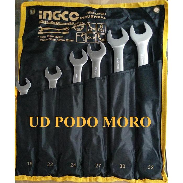 Jual Ingco HKSPAR1061 Kunci Ring Pas Set Kombinasi 6 Pcs 19-32 mm ...