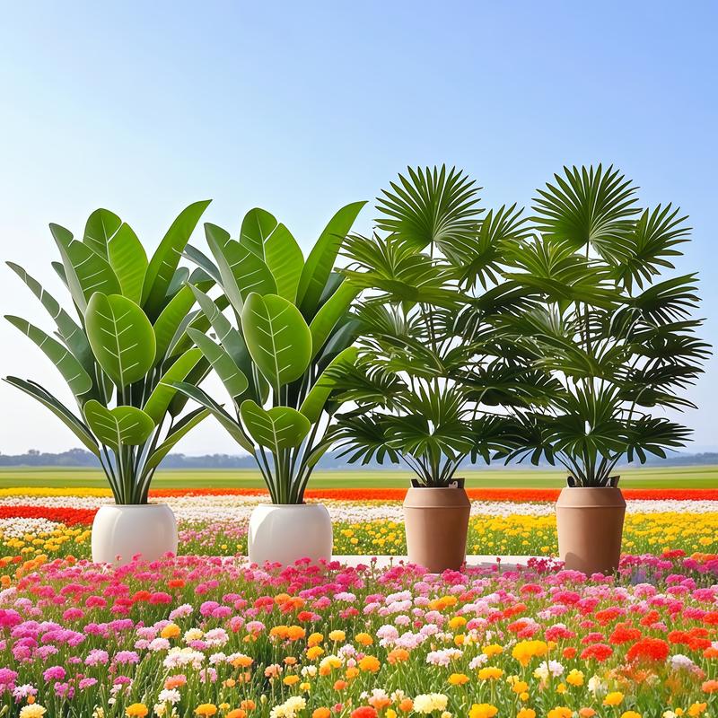4 Pieces High-End Large Artificial Tropical Plants - Total of 48 Large ...