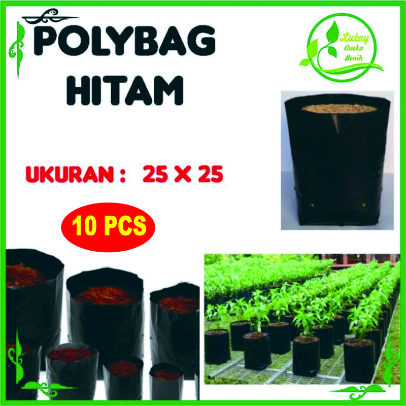 ( 10 PCS )POLYBAG HITAM UKURAN 25 X 25 - Shop | Tokopedia