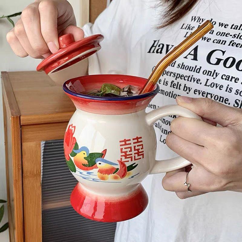 Quirky Spittoon Cup Retro Old-fashioned Night Pot Cup Ceramic Water Cup ...