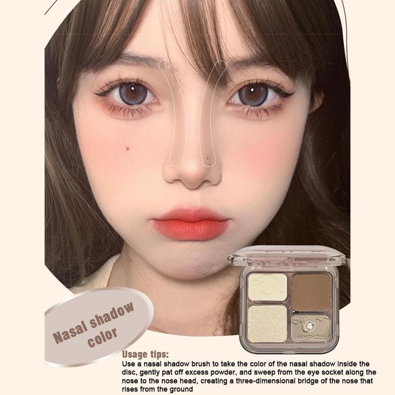 4 Color Stone Shading Palette Multifunctional Matte Highlighter ...