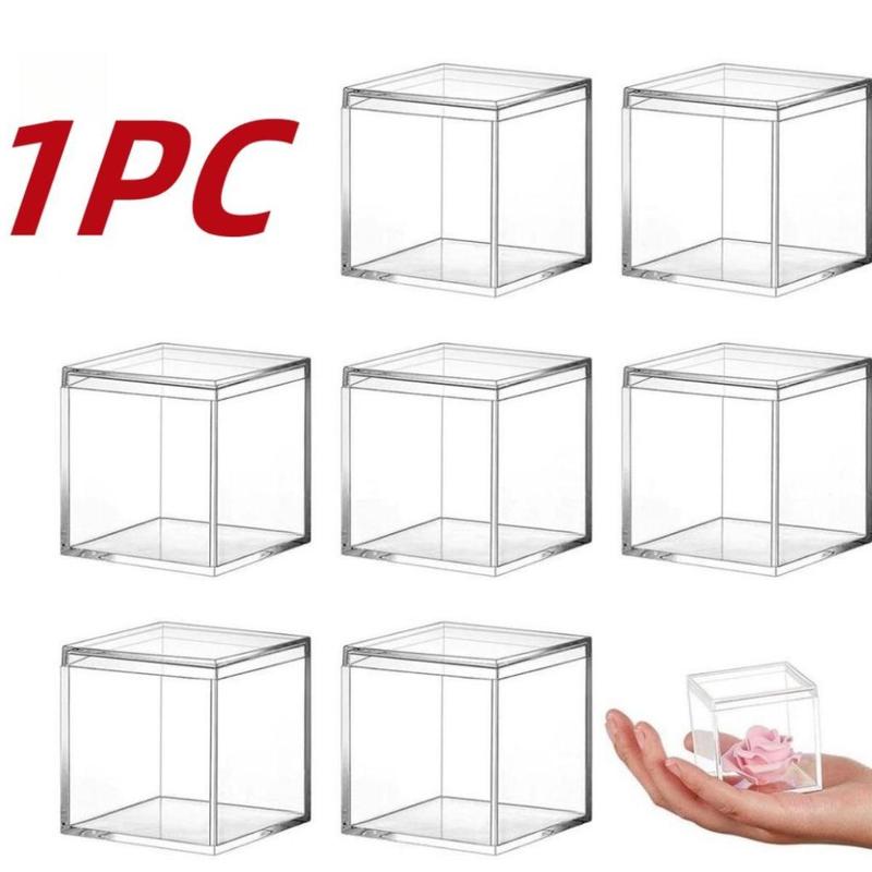 1Pcs Mini Transparent Square Boxes Small Gift Food Candy Snack - TikTok ...