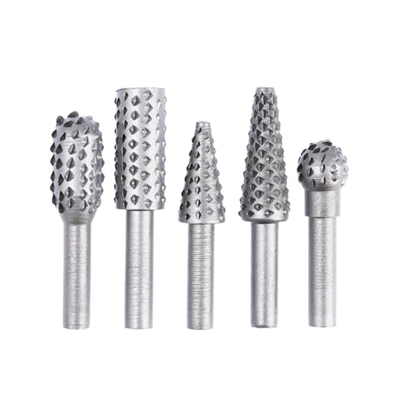 5pcs/set Woodworking Rotary File Wood Rasp Drill Bit Kit Rotating ...