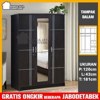 Promo Lemari Pakaian 3 Pintu Minimalis Putih Lemari Baju Hitam Putih ...