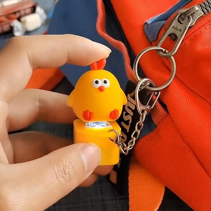Rantai Kunci Cahaya Ayam Comel, Mangkuk, Mainan Mini Penyahmampatan ...