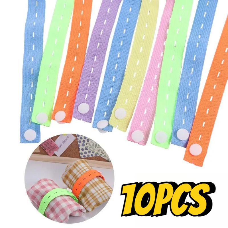 10Pcs Random Color Elastic Bands Nylon with Button Hole Elastic ...
