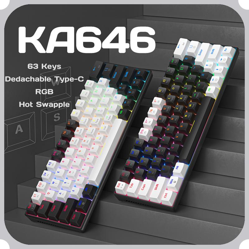 ZIFRIEND KA646 Mechanical Keyboard - Wired Mini Gaming Keyboard ...