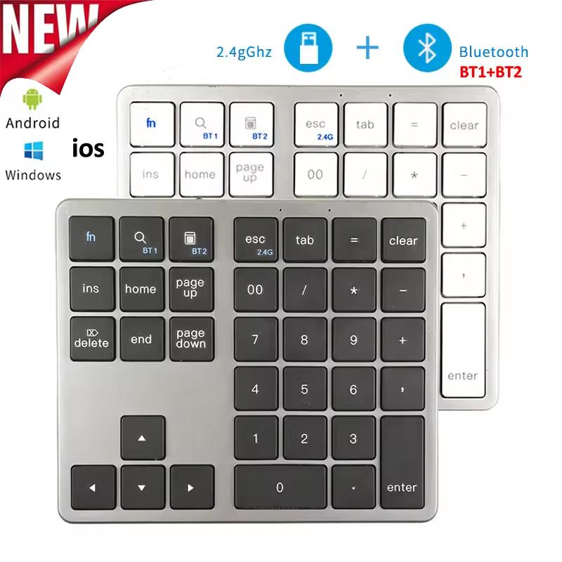 Dual Bluetooth Numeric Keypad 2.4Ghz Mini Wireless Keyboard K35 ...