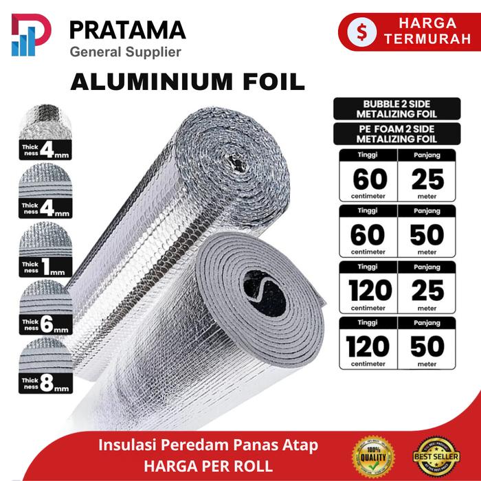 Promo Alumunium Foil Bubble Roll 120cm x 25mtr / Peredam Panas Atap ...