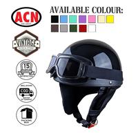 Jual ACN Helmet Helm Vintage Chips Harley Free Kacamata Goggle Helm ...
