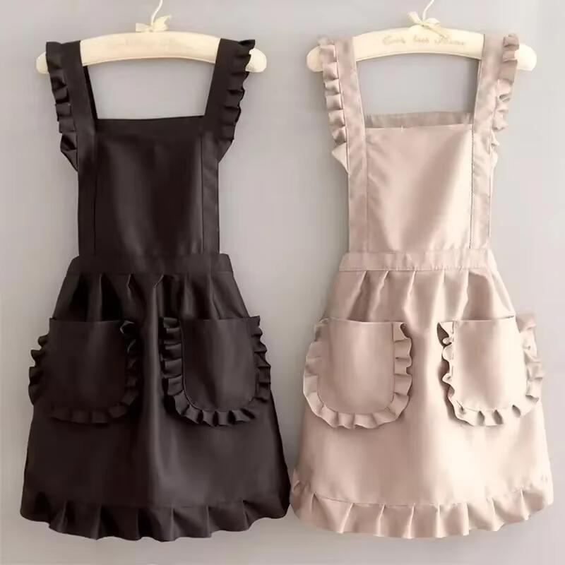 1Pcs Cute Korean Style Female Nail Shop Kitchen Coffee Overalls ...