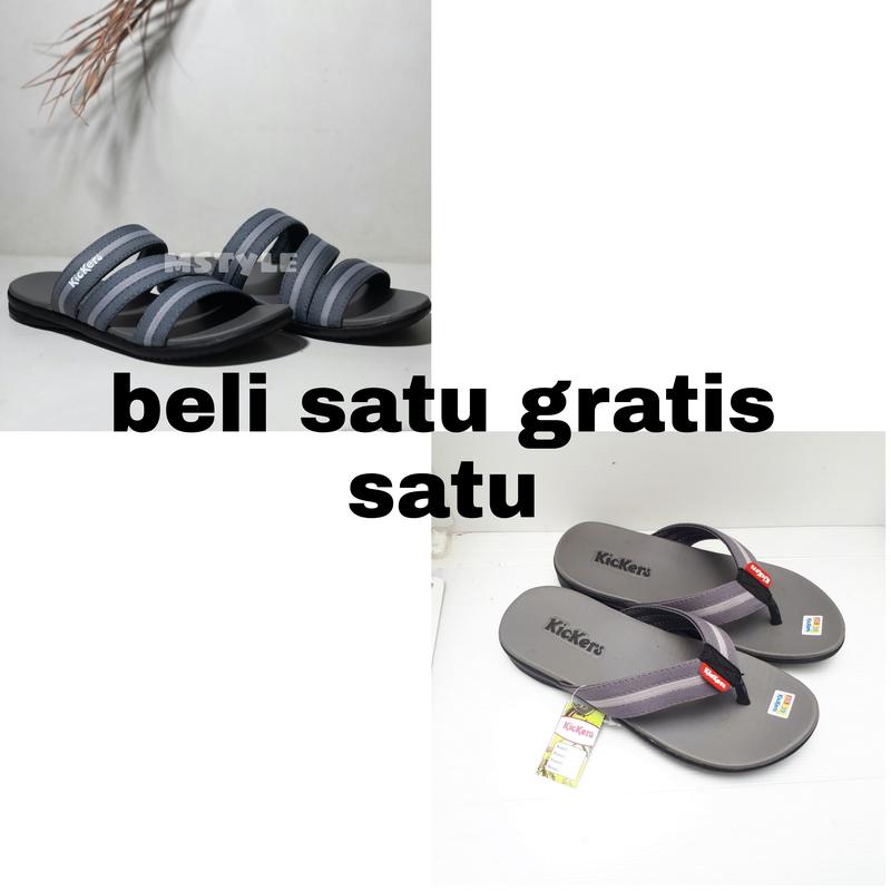 SENDAL PRIA BELI SATU GRATIS SATU Sandal Hitam - Shop | Tokopedia