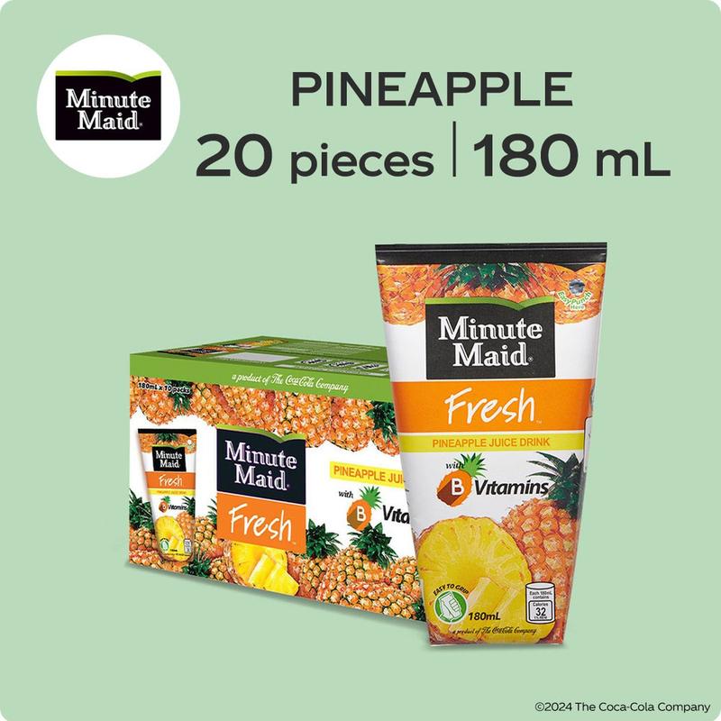 Minute Maid Fresh Pineapple Tetra Juice 180mL - Pack of 20 - TikTok ...