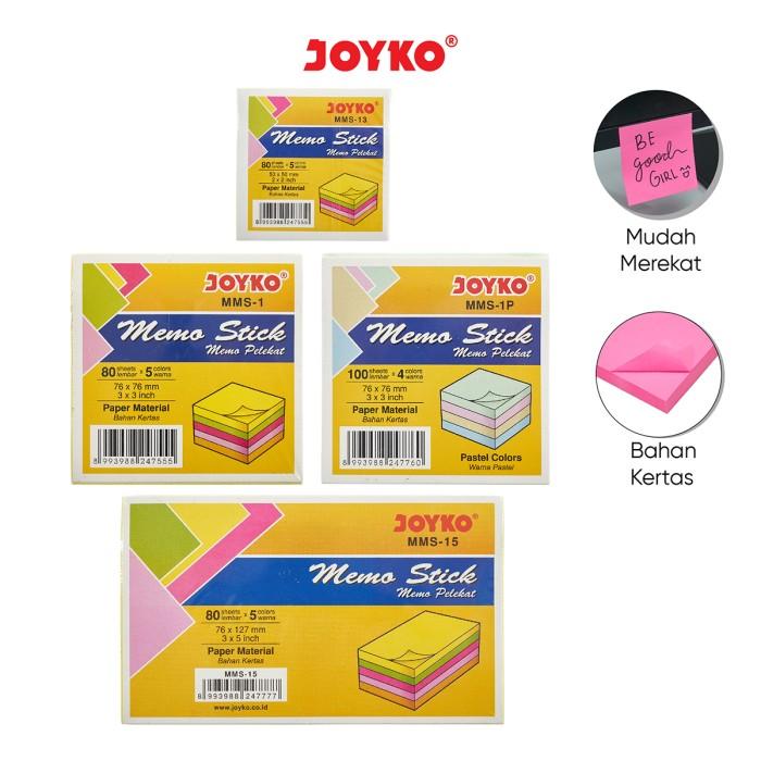 Jual Memo Stick Kertas Memo Tempel Sticky Note Joyko MMS-1 ~15 5 Warna ...
