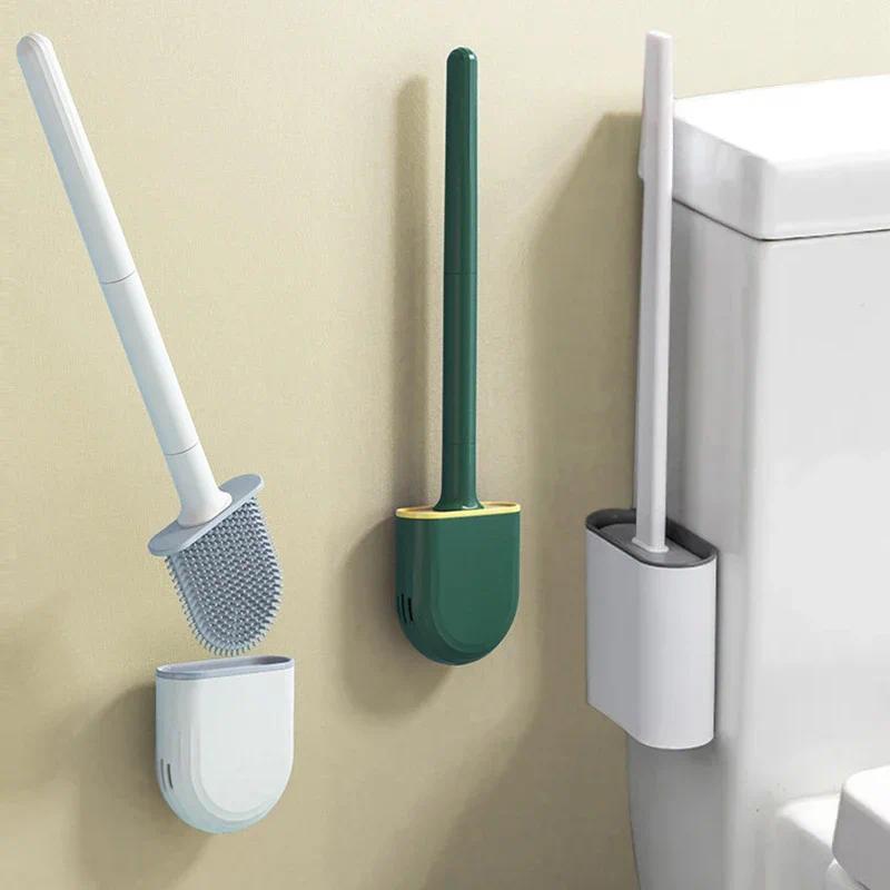 Wall-mounted Punch-free Toilet Brush Without Dead Angle Toilet - TikTok ...