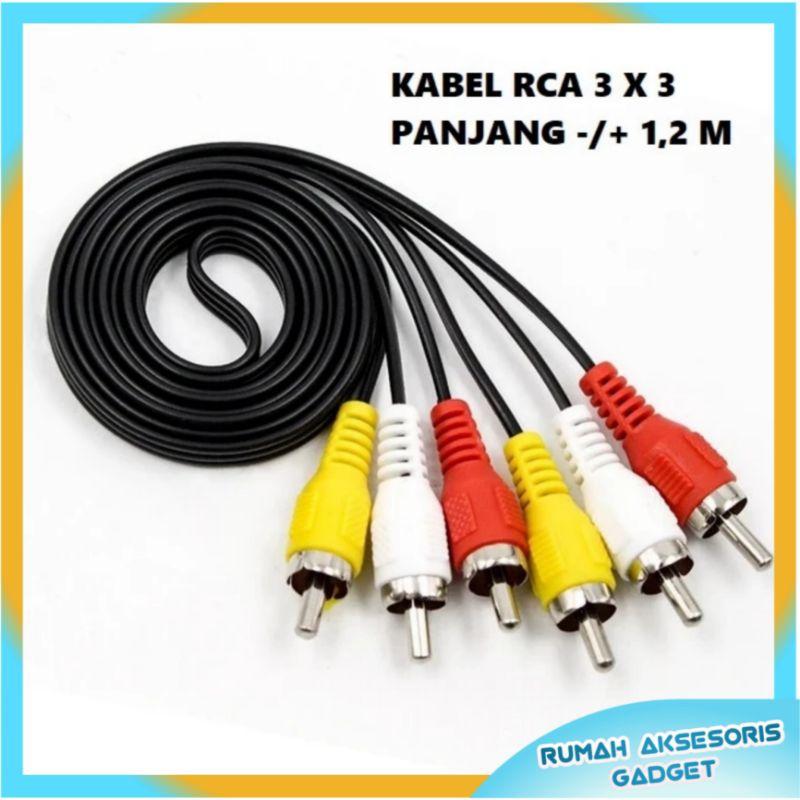 Kabel RCA 3 in 3 AV Jack VCD STB set top box panjang 1,5 Meter ...