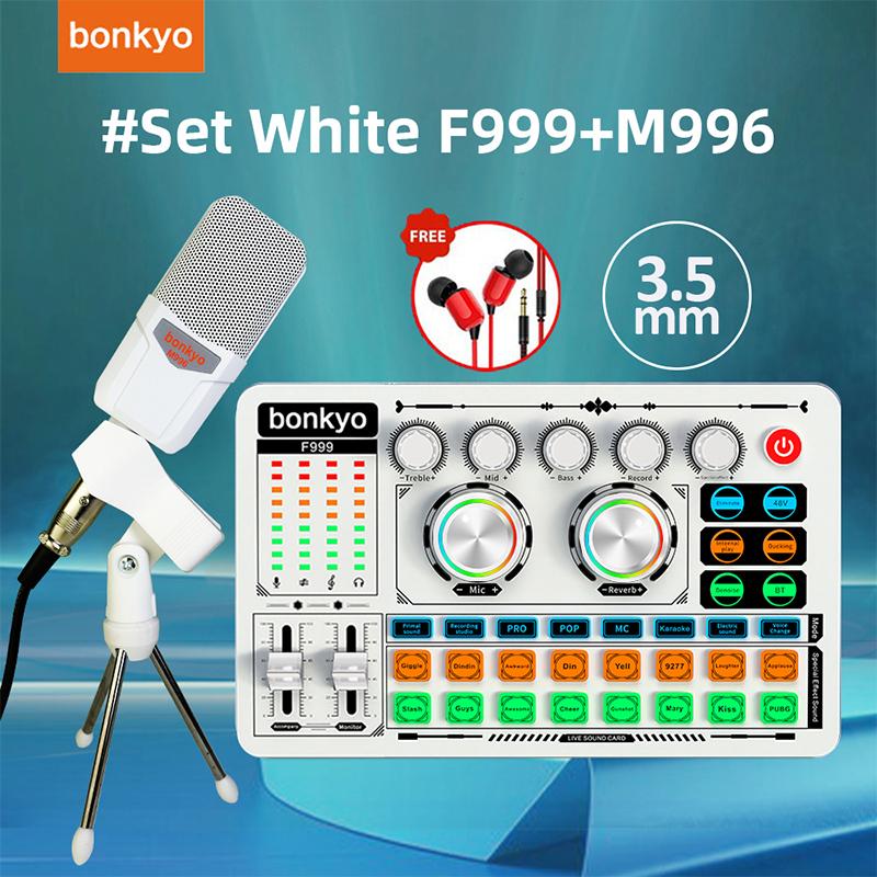 Bonkyo F999 Sound Card (5V) + M996Mic - White Live Broadcasting ...