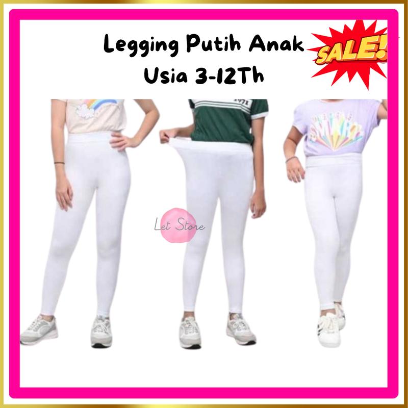 Legging Anak Putih Tulang Polos Tebal Usia 3-12 Tahun Fashion - Shop ...
