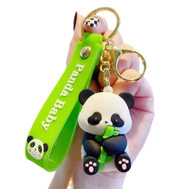 Rantai Kunci Kartun Panda Kecil Comel, Getah Lembut Tiga Dimensi ...