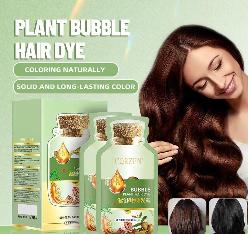 HUANGYI BUBBLE PLANT HAIR DYE Bubble hair dye in bag Natural - TikTok ...