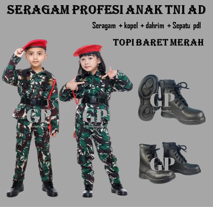 COD!! SERAGAM PROFESI ANAK TNI AD LAKI LAKI PEREMPUAN FULLSE - Shop ...