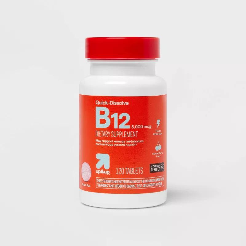 Vitamin B12 5000mcg Quick Dissolve Tablets - Cherry Flavor - 120ct - up ...