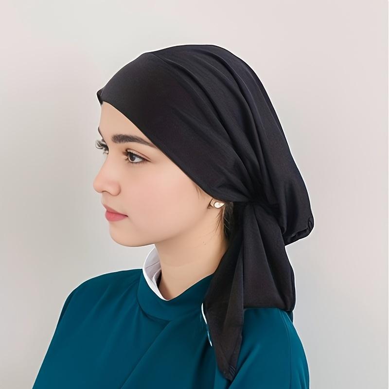 Turban Regangan, Warna Pepejal, Untuk Wanita, Tudung Kepala Ekor ...