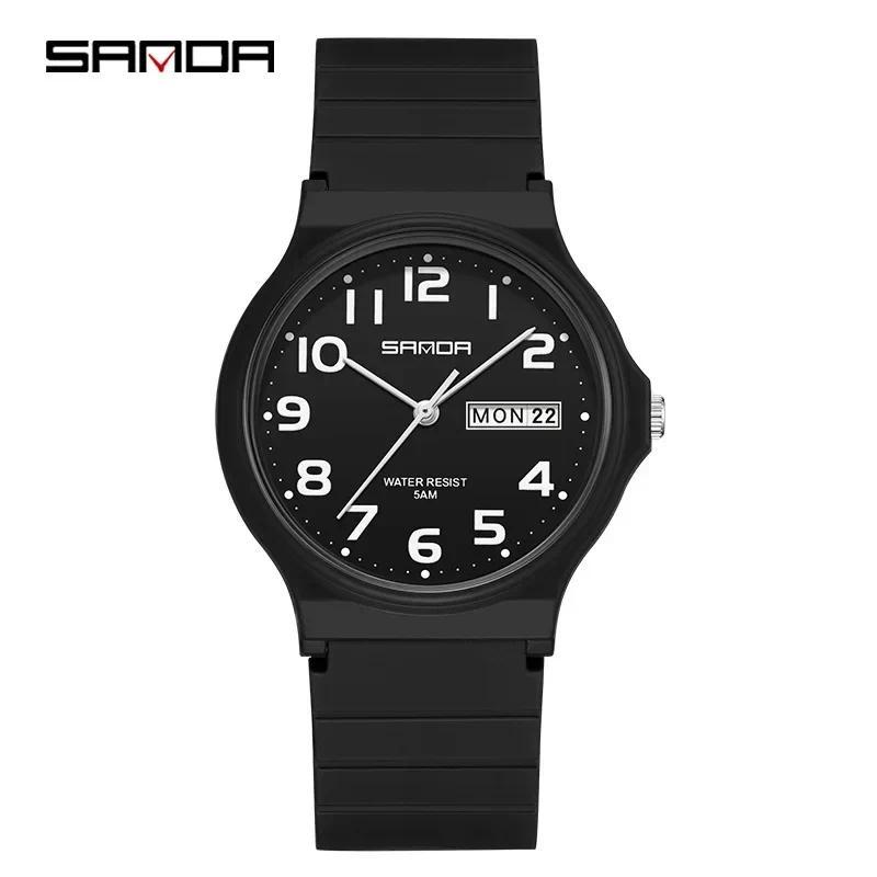 Jam Tangan Pelajar, SANDA 9072, Reka Bentuk Baharu, Tali TPU Lembut ...