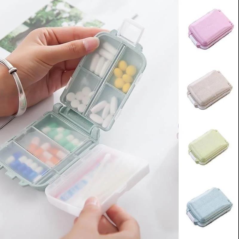 Portable Mini Pill Box Medical Kits 8 Grids Pills Box Storage - TikTok ...