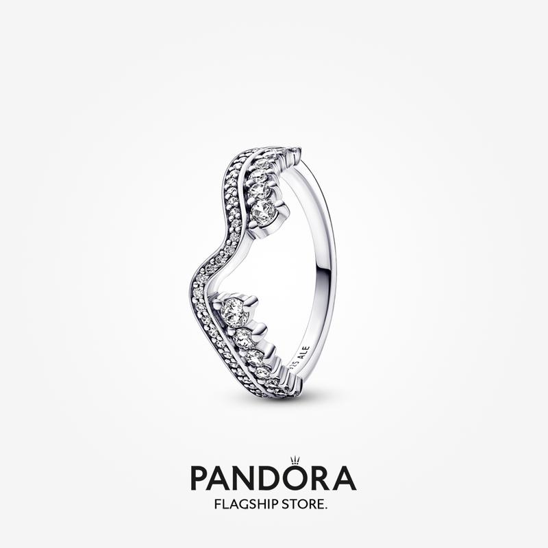Pandora Sparkling Asymmetric Wave Ring - TikTok Shop Malaysia