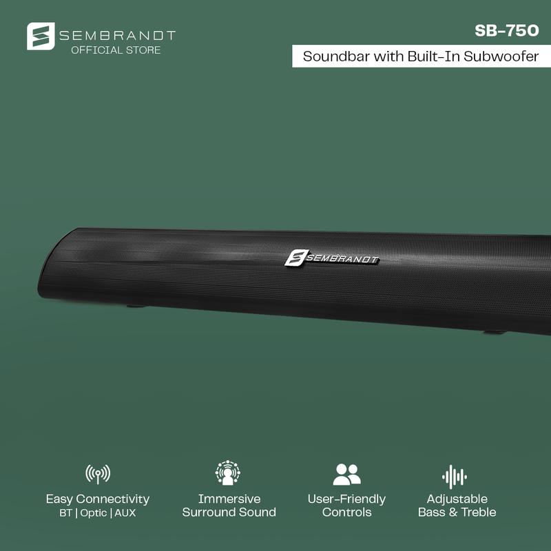 SEMBRANDT SB750 Soundbar with Built-in Subwoofer (Wireless Bluetooth - TikTok Shop Philippines