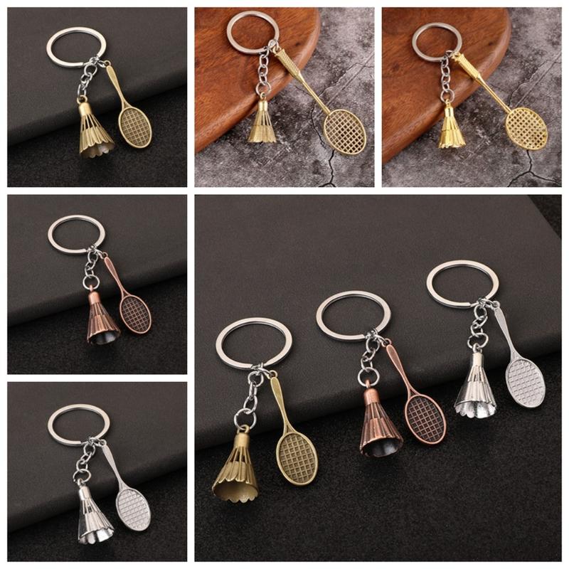 Novelty Accessories Badminton Keychain Metal Mini Badminton Racket ...