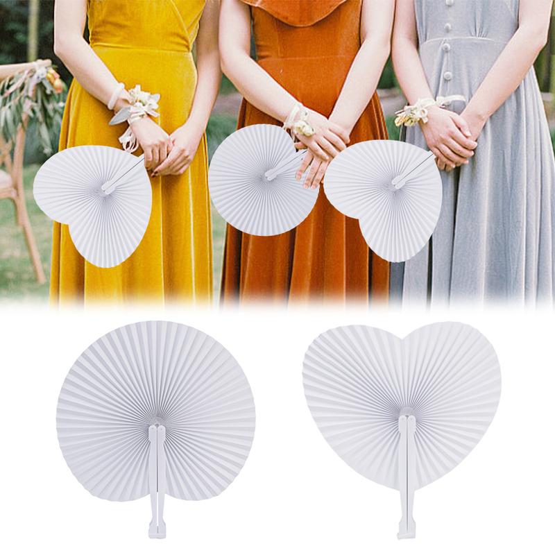 DIY Simple Hand Crank Folding Fan Love Shaped Round Mini Portable ...