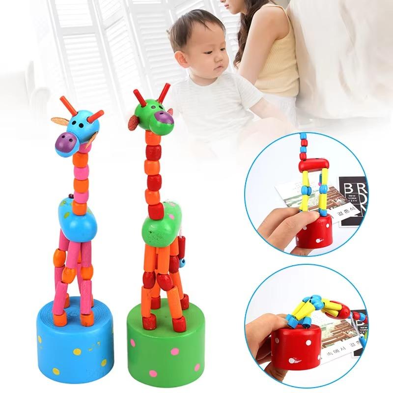 Kids Colorful Giraffe Toy Press Base Dancing Swing Body Giraffe ...